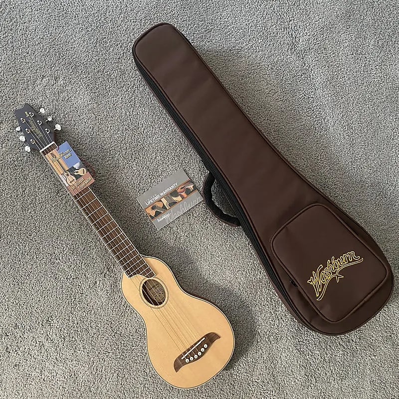 Washburn Rover 34'Solid Top Travel Acoustic Guitar with Case | Reverb