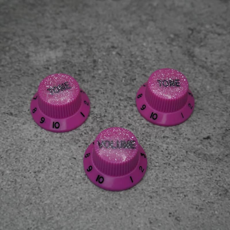 #462 Pink Glitter Top Strat Stratocaster Fender Knobs Knob | Reverb