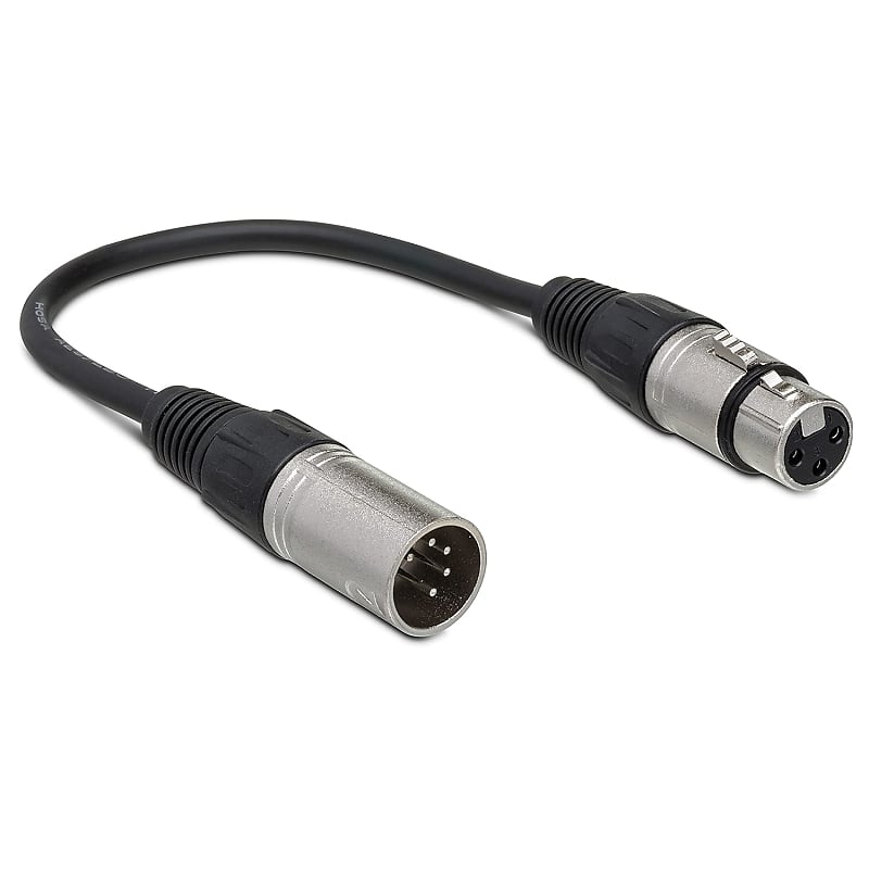 Dmx-106 Xlr5M To Xlr3F Dmx-512 Adaptor Cable, 6 Inch | Reverb