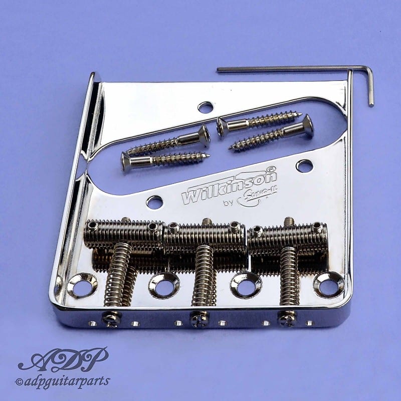 Chrome Telecaster 3 Threaded Saddles Lefty Vintage Bridge | Reverb