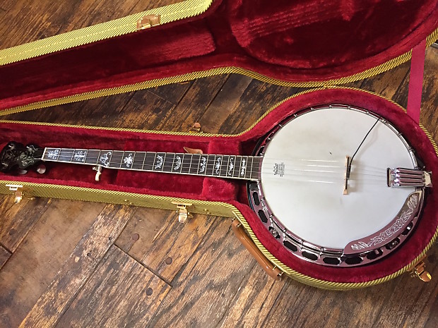 Johnson JB-300 5 String Resonator Banjo Tweed Case and Pickup | Reverb