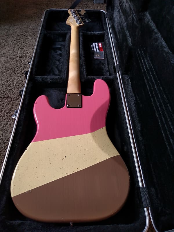 Handcrafted P Bass 2021| Gloss Neapolitan Ice Cream| New | Reverb