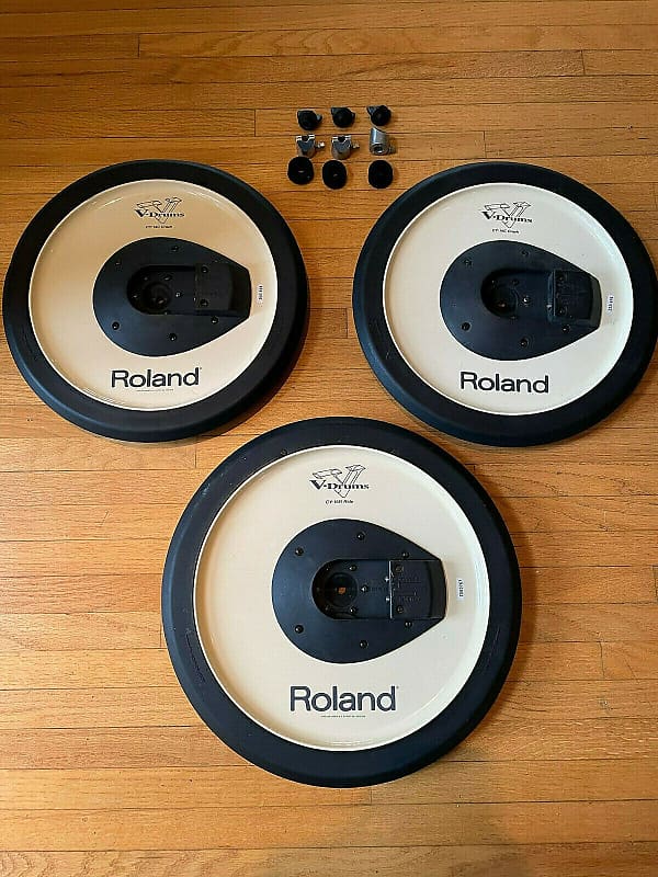 Three pack 1x Roland cy-15r ride + 2x Roland cy-14c crash | Reverb