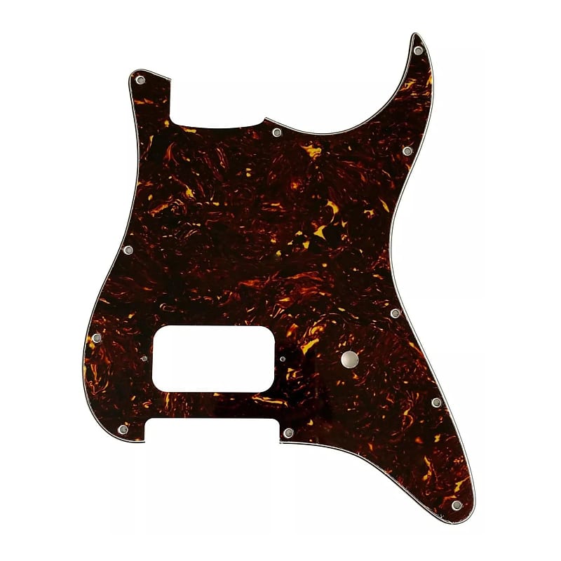 11-Hole Single Humbucker Strat Pickguard - 4-Ply White Pearl | Reverb