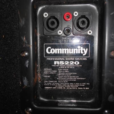 Community Sound RS220 speaker pair 1990's carpet | Reverb