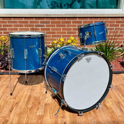 1960s Rogers Tower Delta Drum Set Sparkling Blue Pearl | Reverb