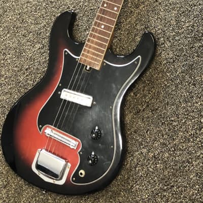 Silvertone Electric guitar 1960s/1970s Red and black sunburst | Reverb