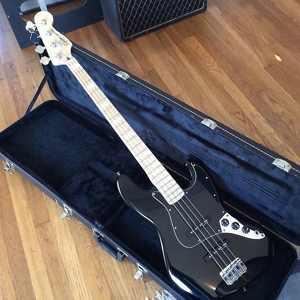 Fender Squire VM Jazz Bass 2014 Black vintage modified | Reverb