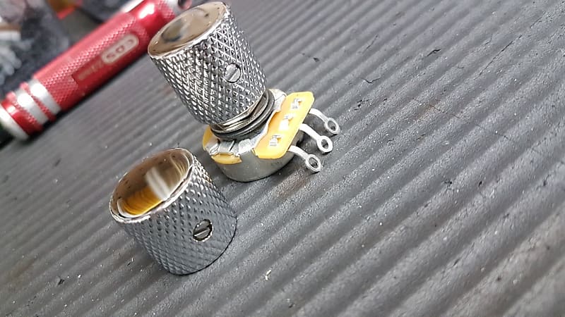 Gotoh Metal Barrel Knobs x 2 ( fits USA solid shaft ) Nickel | Reverb