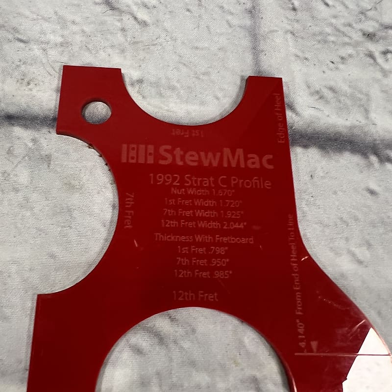 StewMac Neck Shaping Template 1992 Strat C Profile | Reverb
