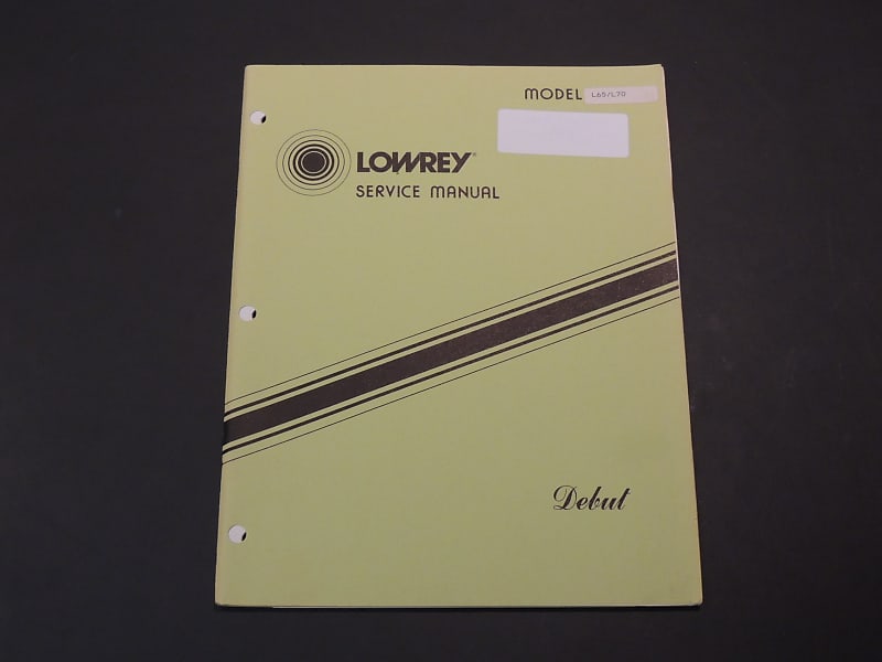 Lowrey Model L65 / L70 Service Manual [Three Wave Music] | Reverb