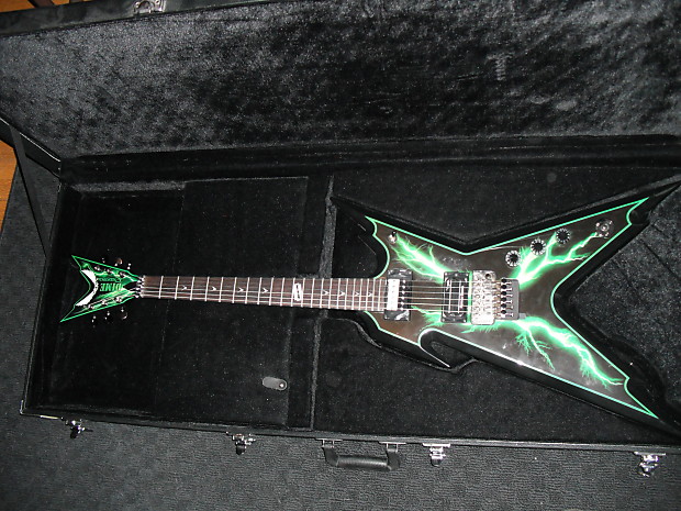Dean Dimebag Slimebolt Razorback Black / Green Dime | Reverb