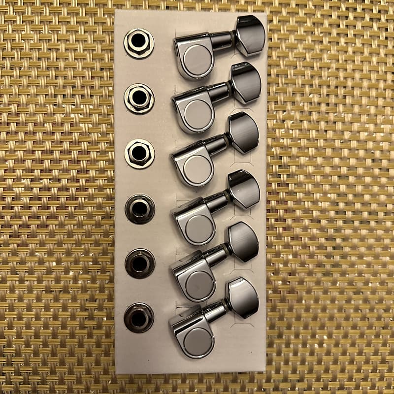 Tuning Heads Set - 6 in a row | Chrome | Reverb