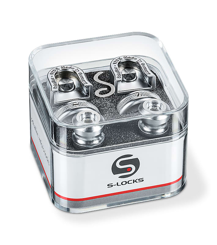 Genuine Schaller latest S-Lock Straplock. pair - Satin Chrome | Reverb Genuine Schaller latest S-Lock Straplock. pair - Satin Chrome | Reverb