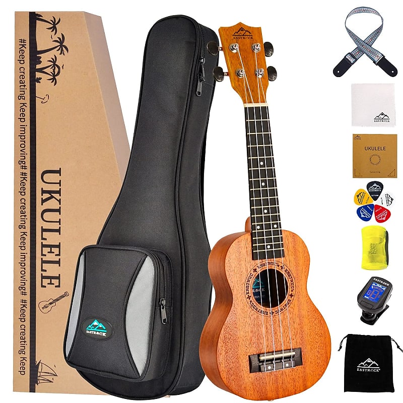 Soprano Ukulele Mahogany Beginner 21 Inch Ukelele Big Package | Reverb