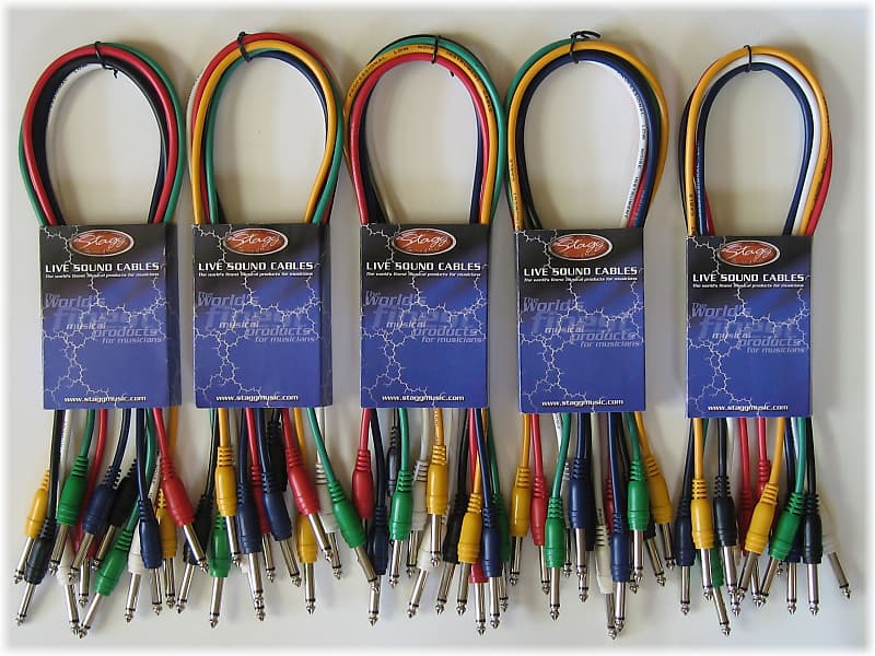 (72) Stagg & OSP 1/4" Mono Patch Cables | Reverb