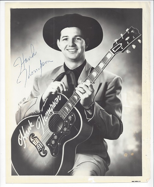 Publicity Photograph with Autograph of Hank Thompson holding | Reverb