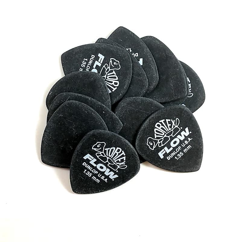 Dunlop Guitar Picks Tortex Flow 12 pack 1.35mm 558P1.35 | Reverb