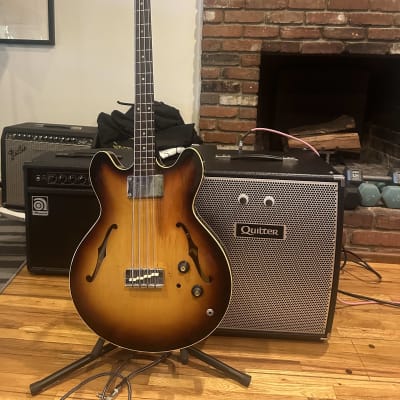 Epiphone Rivoli 1963 Sunburst Full Original like Gibson EB2 | Reverb