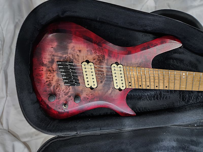 Kiesel Vanquish 7 Poplar Burl Raw Tone Deep Wine Multiscale | Reverb