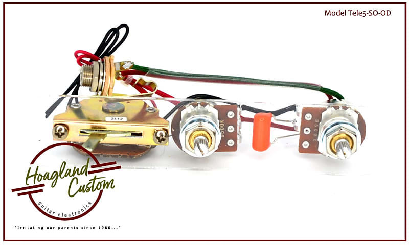 Hoagland Custom Tele Wiring - 5-Way for 2 SC - Str8 Out To | Reverb UK