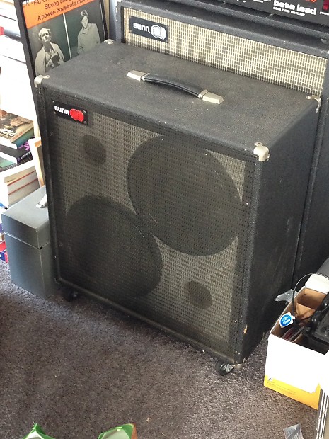 Sunn Beta 202 2x12 Speaker Cab 1980s Black | Reverb