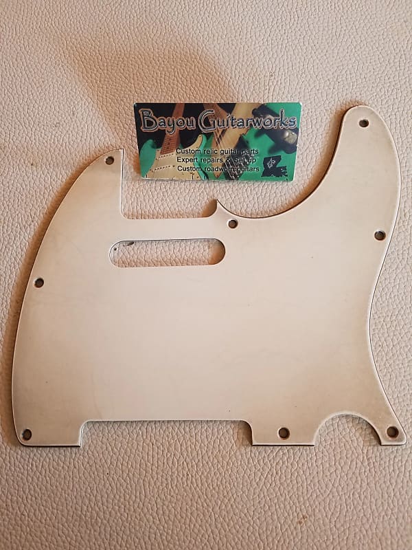 Fender Telecaster Parchment 3ply 8hole Pickguard Aged Relic | Reverb