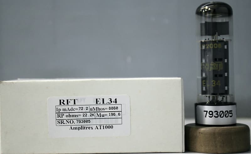 EL34 6CA7 RFT Top O Getter Made in Germany Amplitrex AT1000 | Reverb