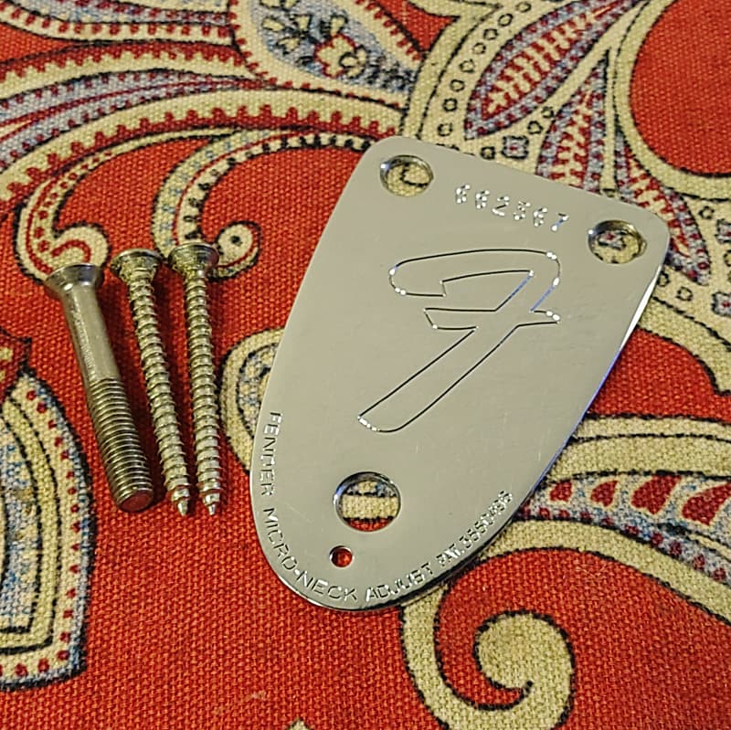VINTAGE 1975 FENDER "F" SERIES (3) BOLT BASS NECK PLATE w/ | Reverb