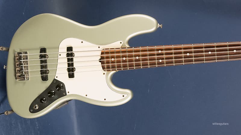 Fender American Standard Jazz Bass V 1998 Inca Silver | Reverb