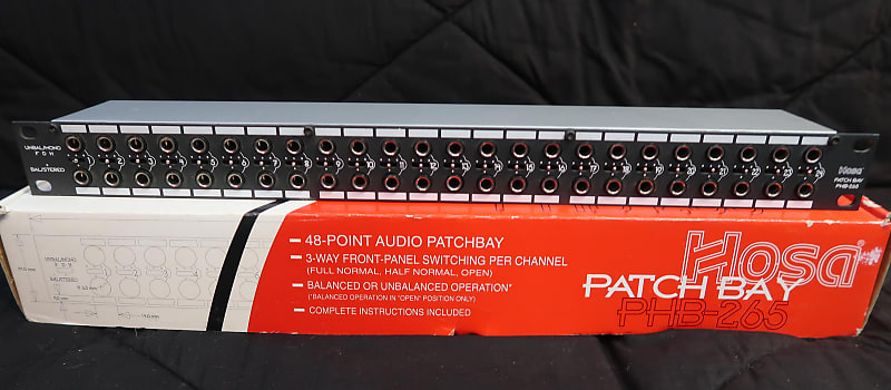 Hosa PHB-265 • 1/4" 48-Point Patchbay • 2000s • As New | Reverb