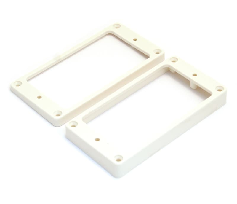 Humbucking Slanted Pickup Ring Set, Flat Bottom - WHITE | Reverb UK