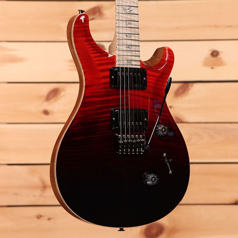 Paul Reed Smith Custom 24 Wood Library - Fire Red to Gray | Reverb