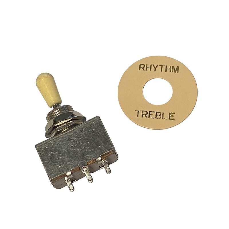 3 Way Guitar Box Toggle Switch & Round Cream Select Ring w/ | Reverb