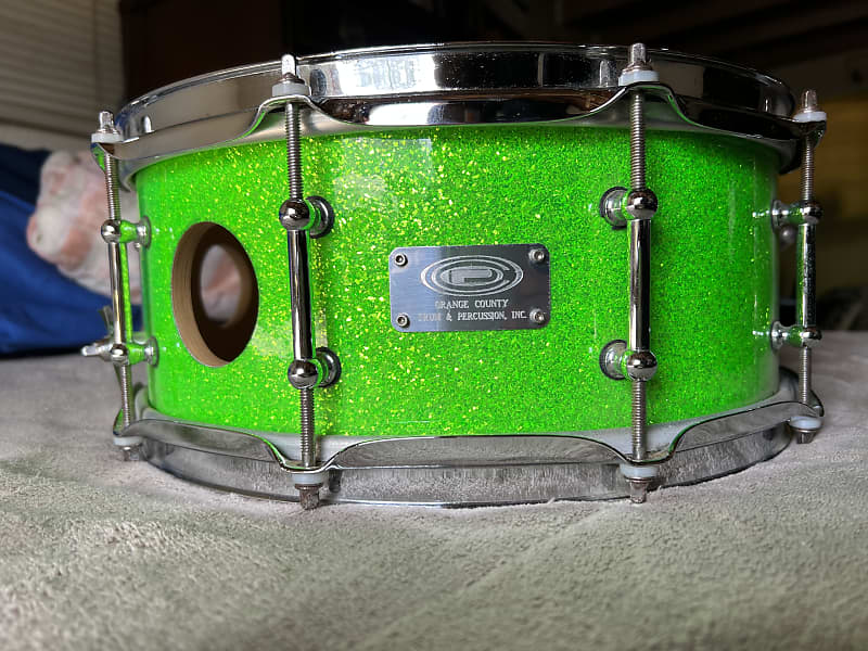 Ocdp Vented snare drum Green sparkle | Reverb