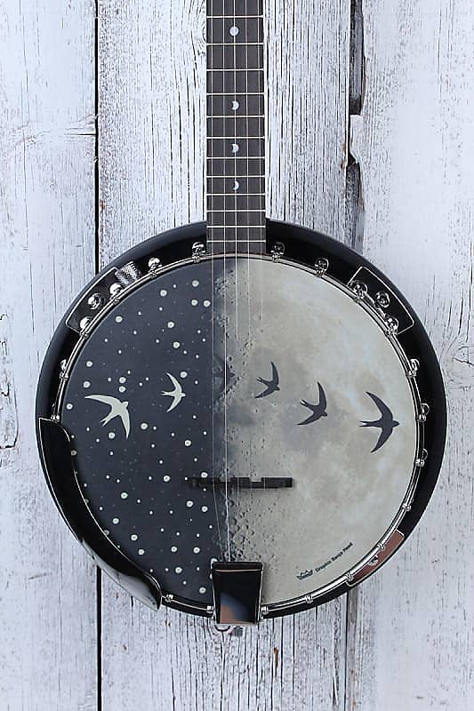 Luna Moonbird Banjo 5 String Acoustic Electric Banjo BGB MOON | Reverb