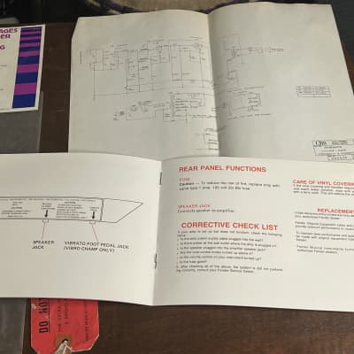 Fender Champ vibro champ manual, schematics, warranty, hang | Reverb