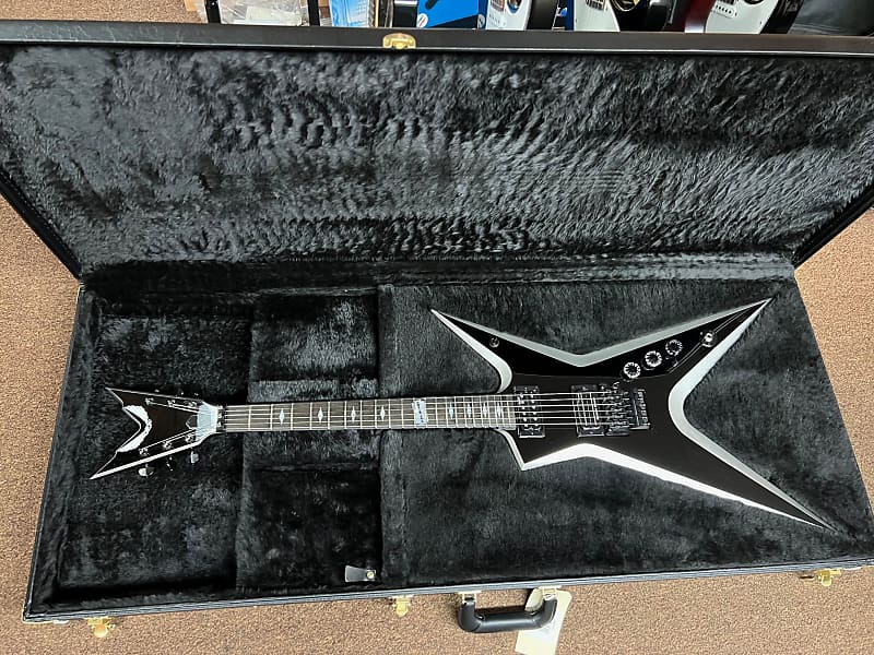 DEAN USA Stealth Black with Silver Bevels electric GUITAR w/ | Reverb