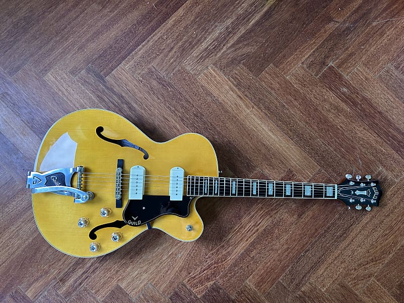 Guild X 175 Manhattan Bigsby Franz P90s - Natural blonde | Reverb
