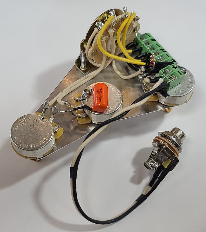 Tribute Drop-in Strat Control Plate, Solder-less with Treble | Reverb