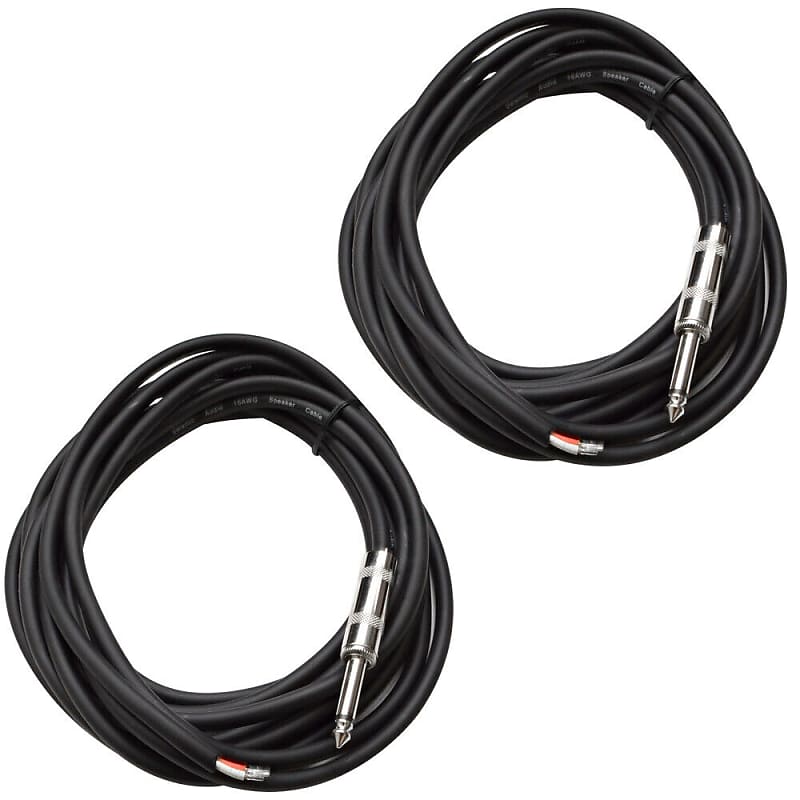 2 15' Raw Wire-1/4" PA/DJ SPEAKER CABLES | Reverb