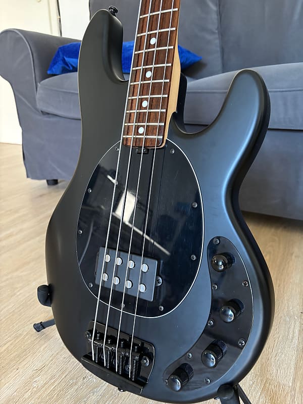 Sterling by Music Man Ray 34 (Stingray) Stealth Black Satin - | Reverb