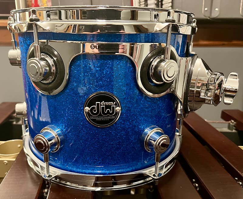 DW Performers Series 10x8" Rack Tom - Blue Sparkle Wrap | Reverb