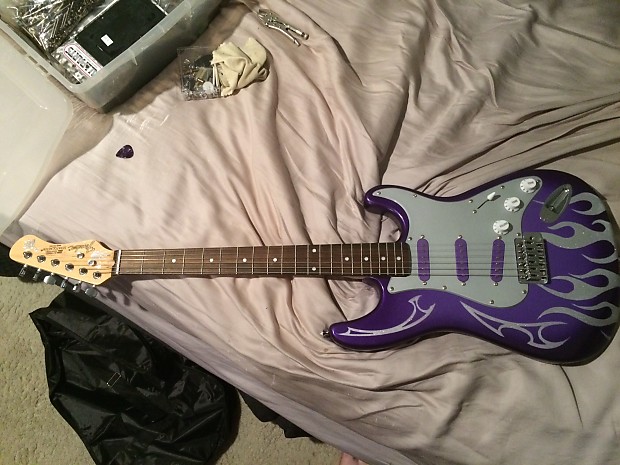 custom fender copy stratocaster purple | Reverb