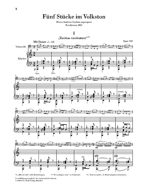 Robert Schumann 5 Pieces in Folk Style, Op. 102 With Marked | Reverb