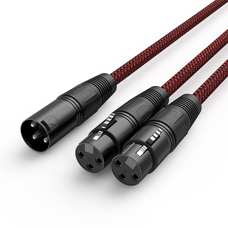 Xlr Splitter Cable 1.6Ft, Nylon Braided Xlr Cable 1 Male To 2 | Reverb