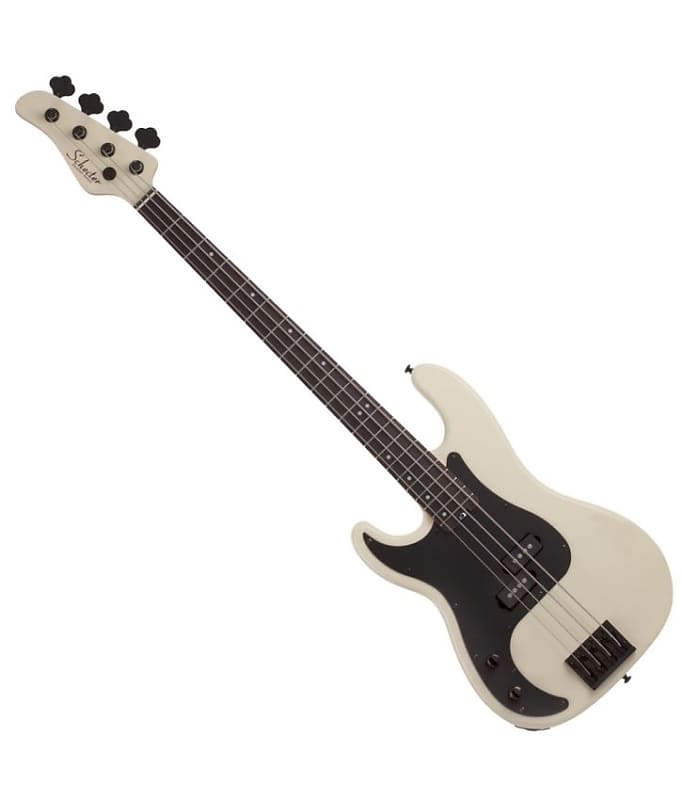 Schecter P-4 Left Hand Electric Bass in Ivory | Reverb