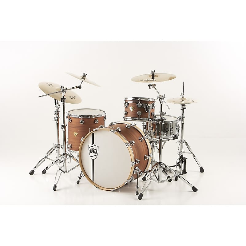 DW Classics Series 3-Piece Shell Pack Natural Mahogany Chrome | Reverb