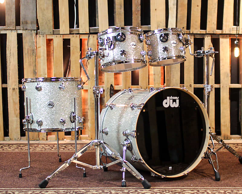 DW Collector's Maple 333 Broken Glass Drum Set - 22,10,12,16 | Reverb
