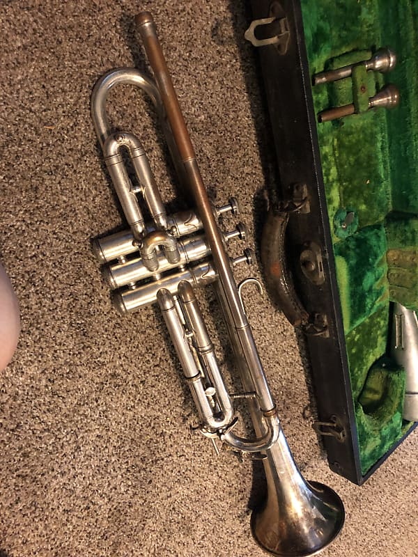 1930 C.G. Conn 60b trumpet Silver-Plated w/ Original Case | Reverb